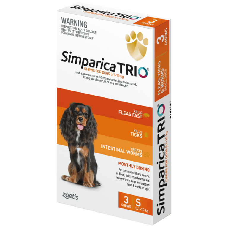 Simparica TRIO Small 5.1-10kg 3 pack | Buy Online from Vet Post NZ ...