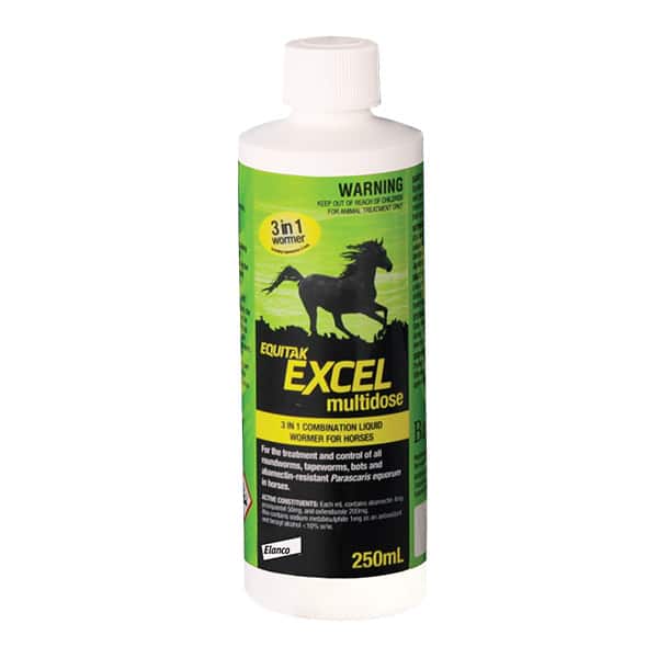 Equitak Excel Wormer Multidose 250ml | Buy Online from Vet Post NZ ...